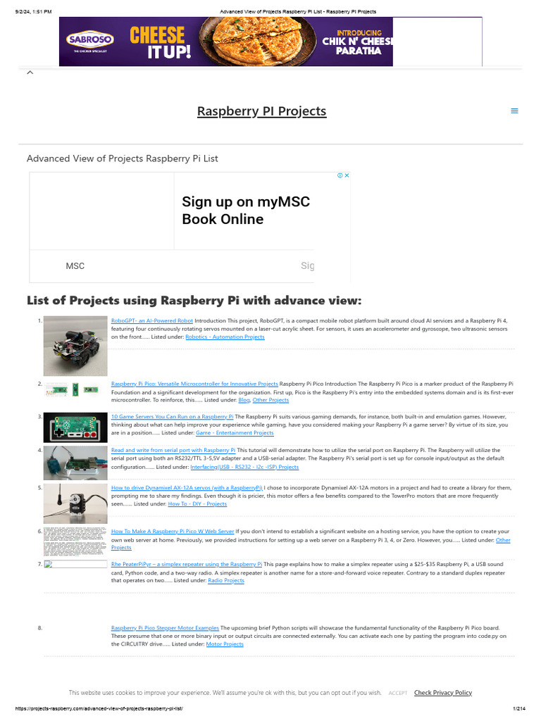 List of Projects Using Raspberry Pi With Advance View | PDF | Raspberry Pi | Technology ...