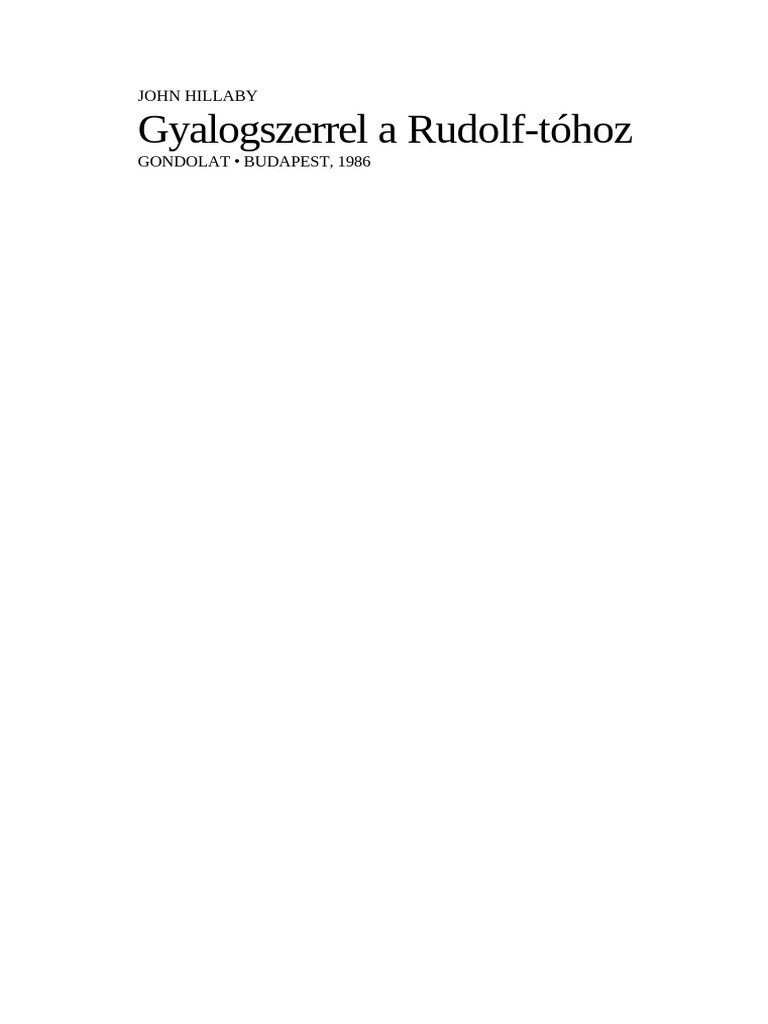 Hillaby John Gyalogszerrel A Rudolf Tohoz | PDF