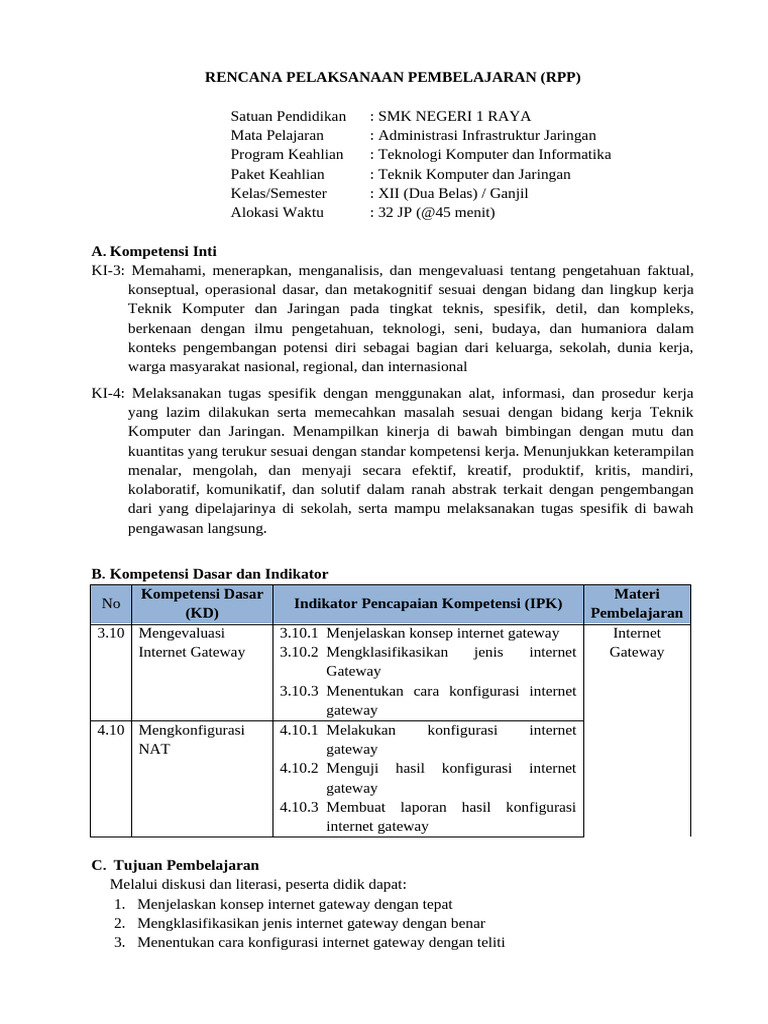 RPP Aij KD 3.10 | PDF