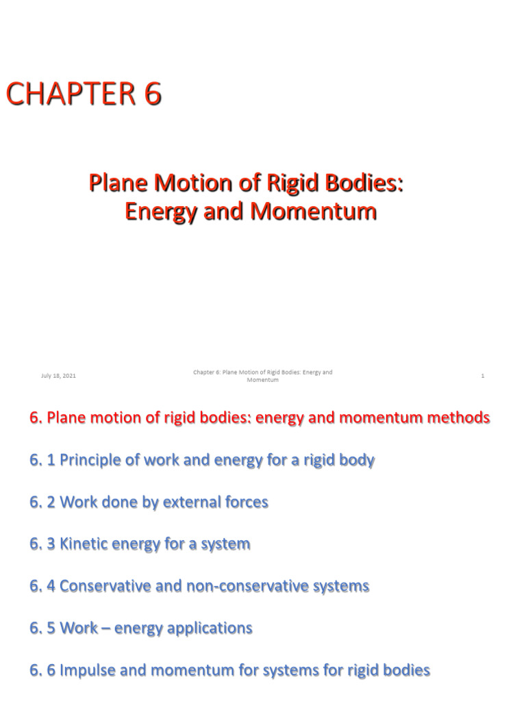 Applied Mechanics (Dynamics) CH 6 | PDF