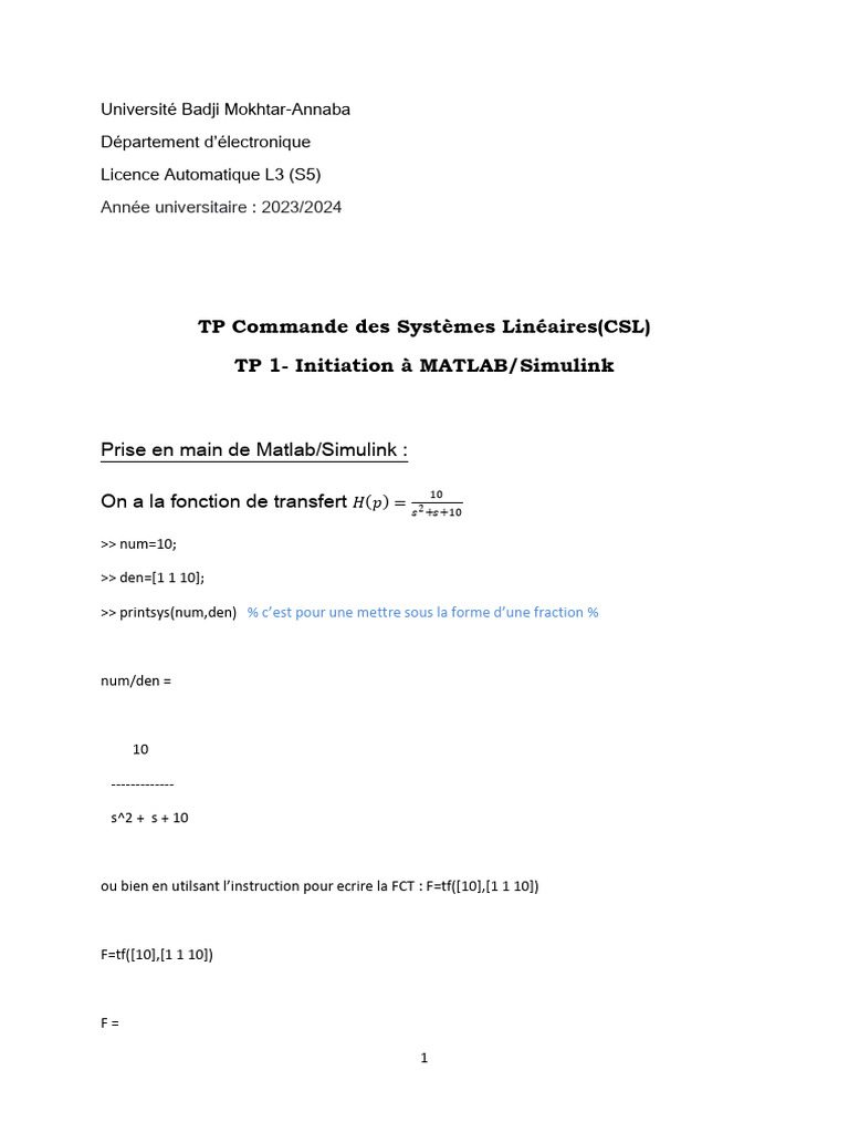 TPcsl1 Initialisation | PDF