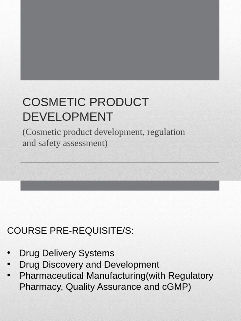 Cosmetic Product Development Intro | PDF