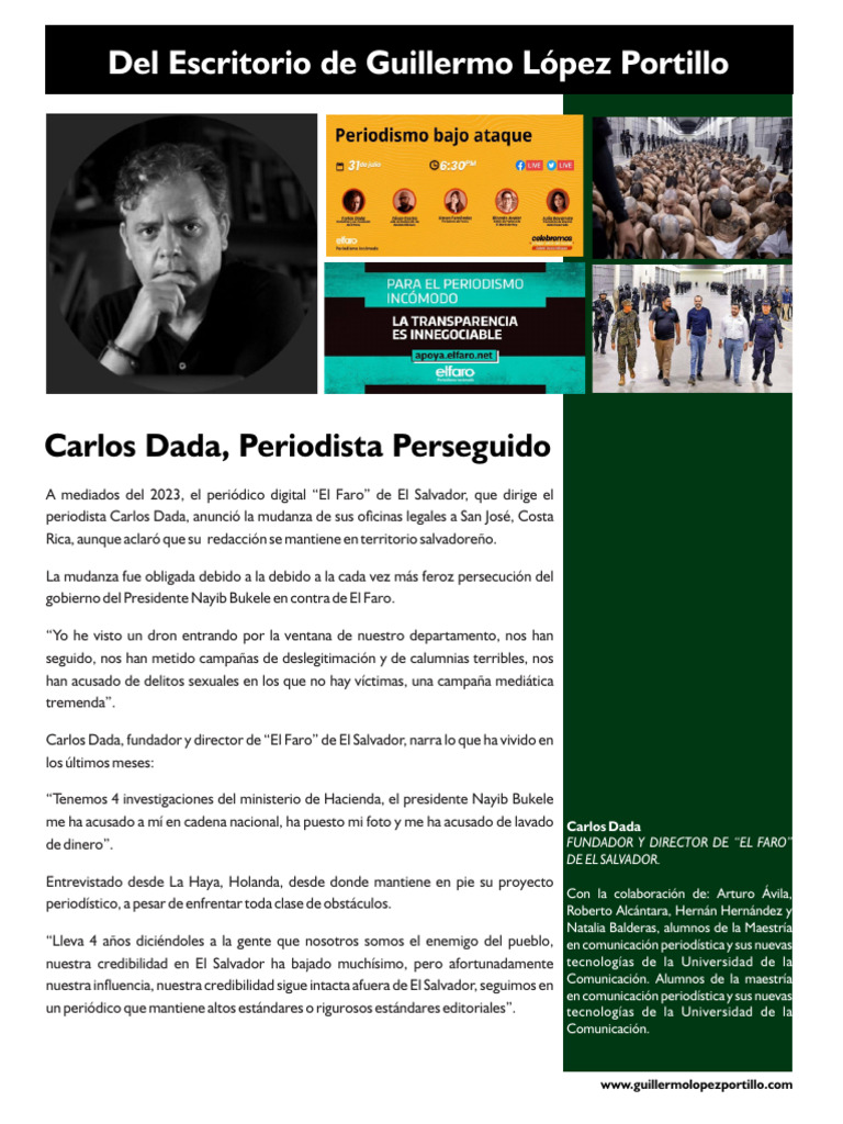 Carlos Dada: Periodismo bajo amenaza | PDF | El Salvador | America latina
