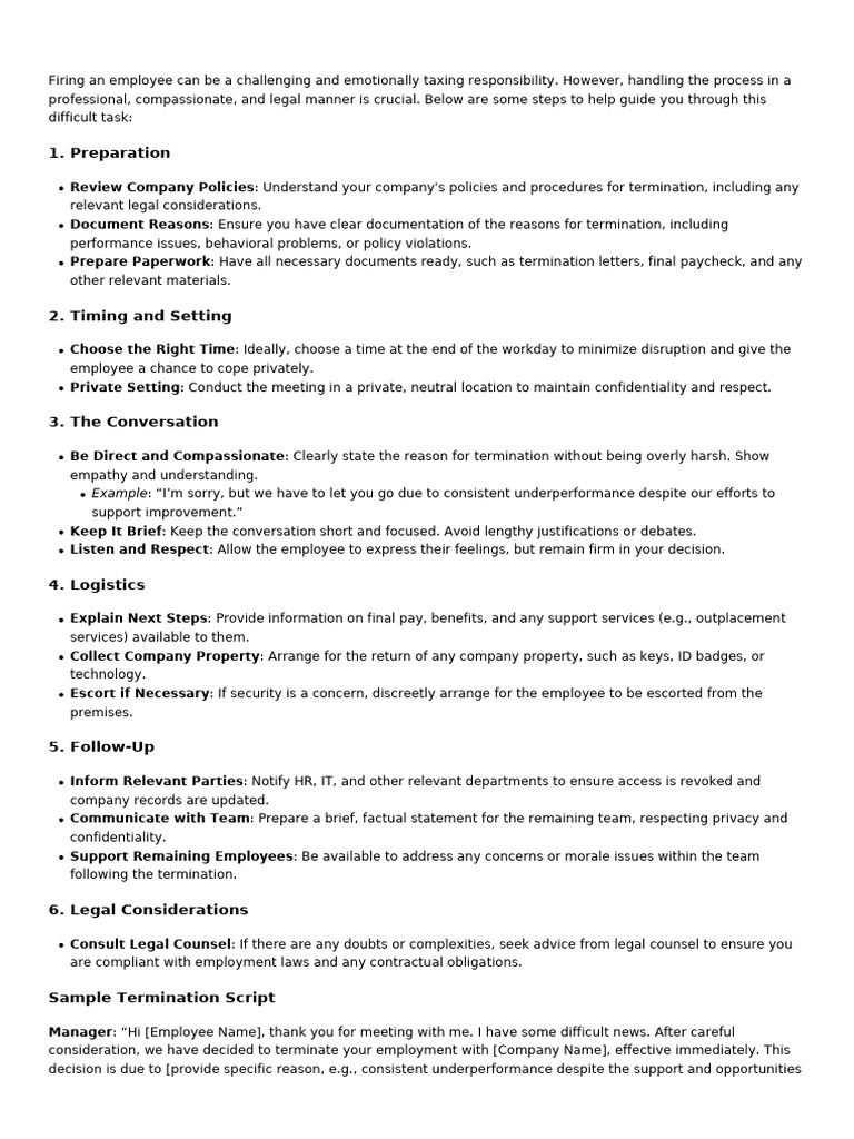How To Fire An Employee | PDF | Employment | Social Psychology