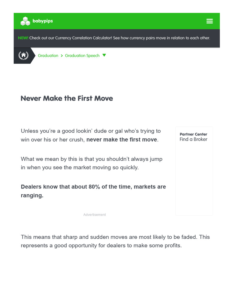 Learnforexnever Make The First Move | PDF