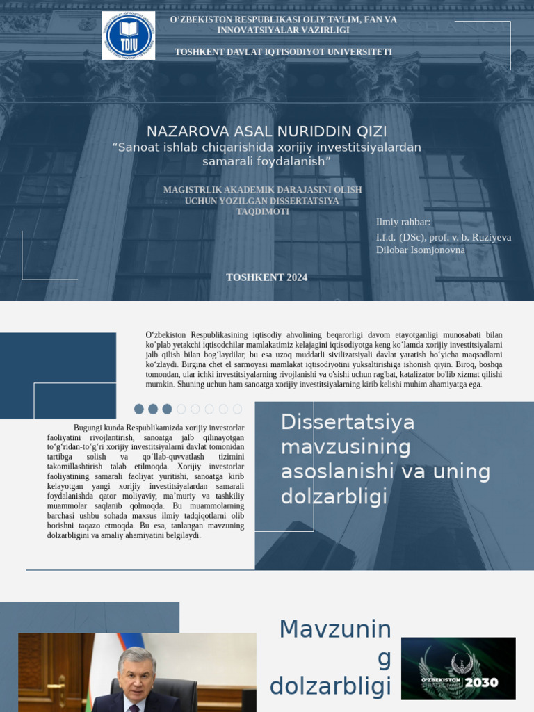 Dissertatsiya Taqdimot | PDF