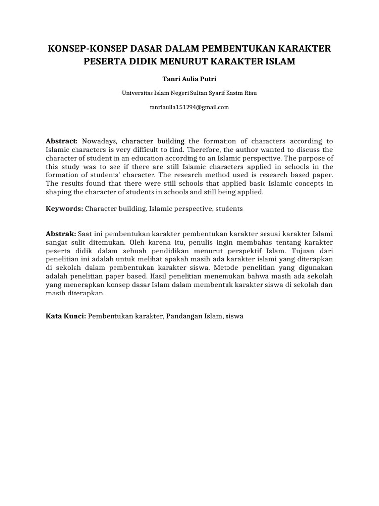 DASAR PEMBENTUKAN KARAKTER | PDF