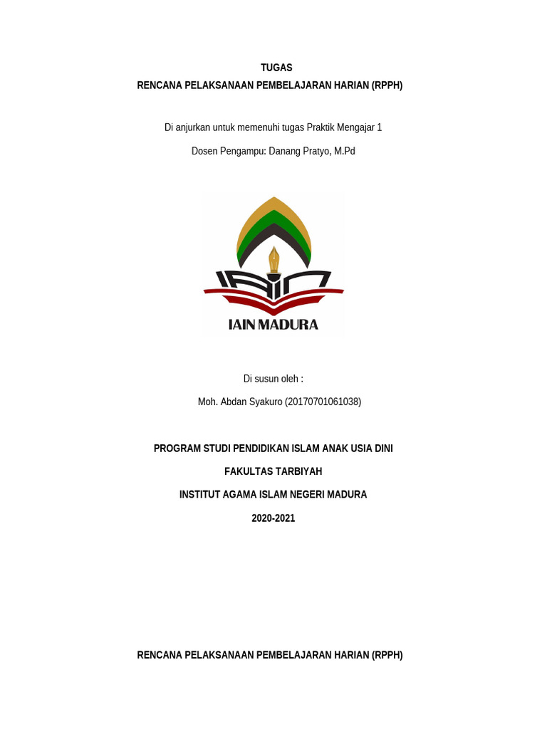 Rpph Abdan Syakuro UAS | PDF