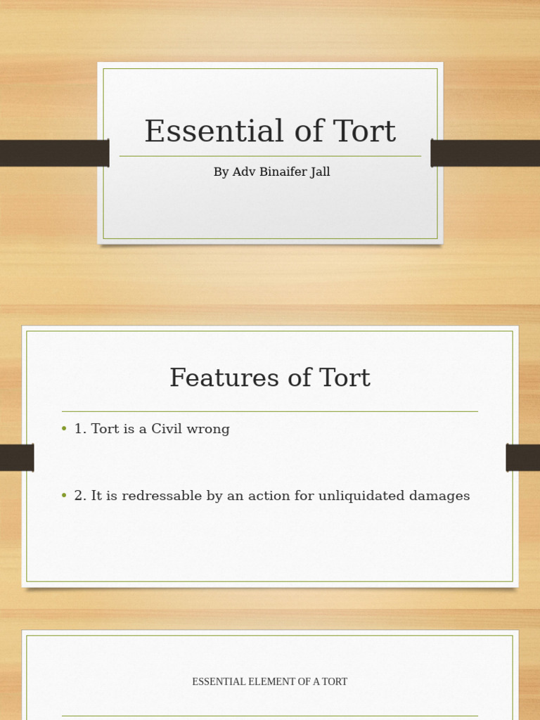 Essential Elements in Tort | PDF