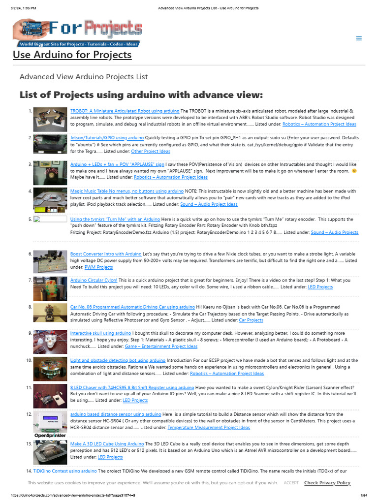 List of Projects Using Arduino With Advance View | PDF | Arduino | Sensor