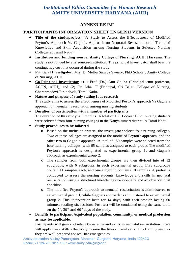 Annexure P.F Participant - Information | PDF