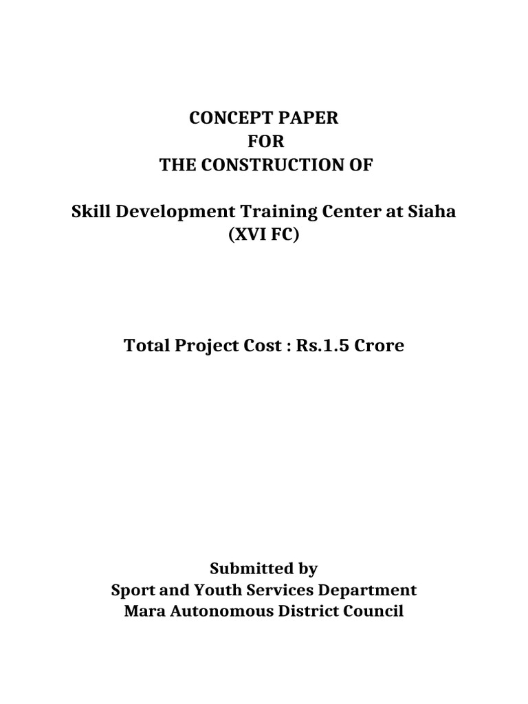 Skill Development Center Proposal in Siaha | PDF | Economies