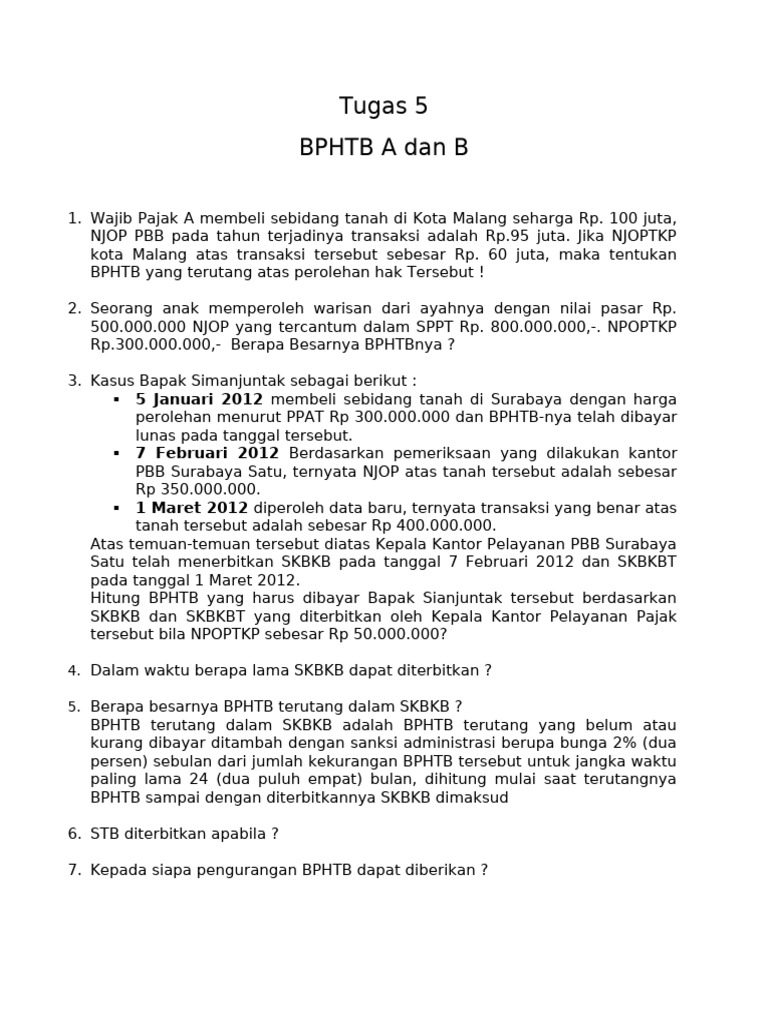 Tugas BPHTB - Brevet | PDF