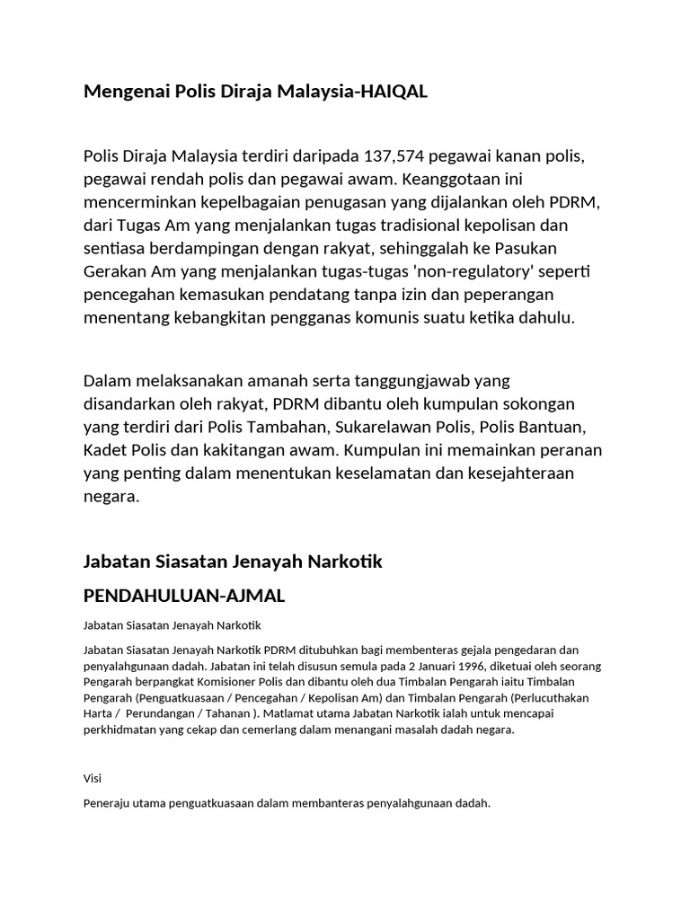 Jabatan Siasatan Jenayah Narkotik | PDF