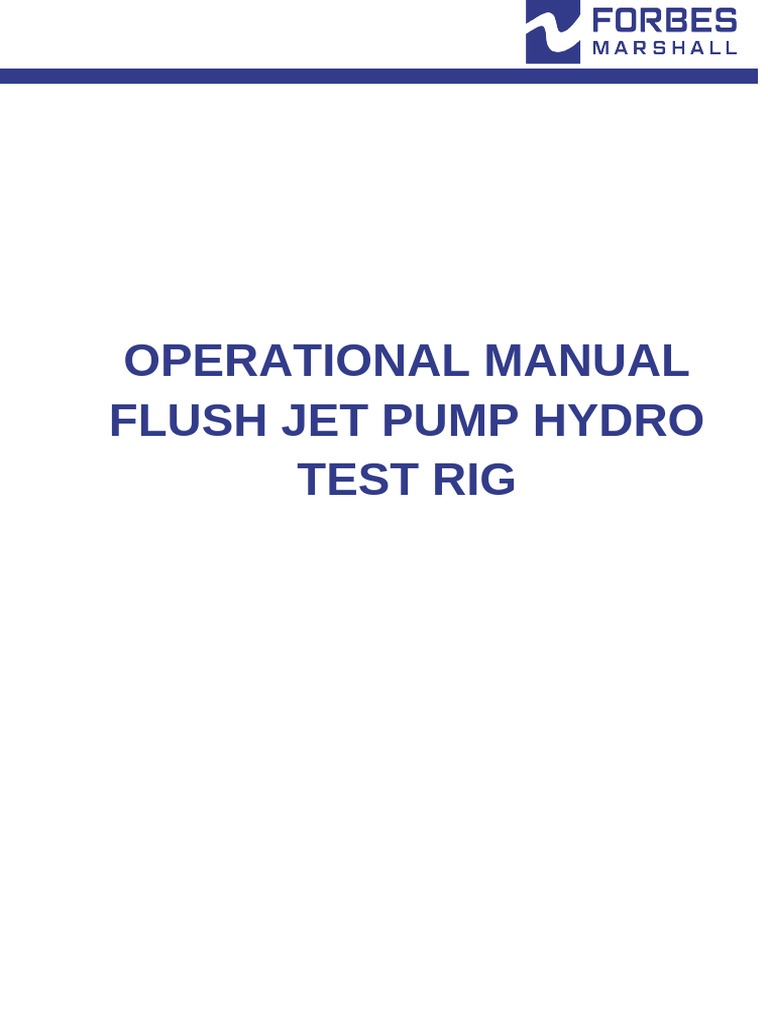 OPERATIONAL MANUAL FJP HYDRO + FUNCTION | PDF