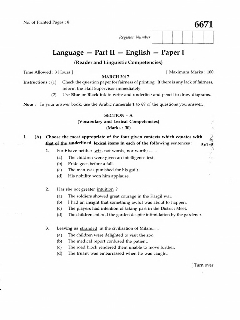 Old - English Paper II | PDF