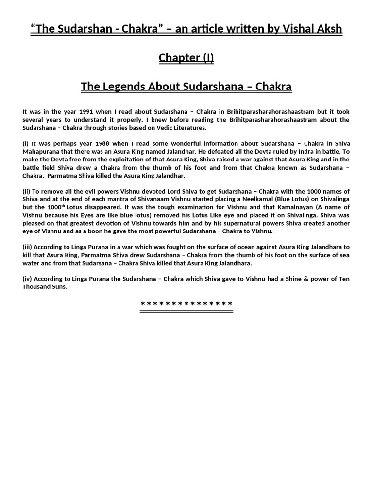 The Sudarshan - Chakra | PDF
