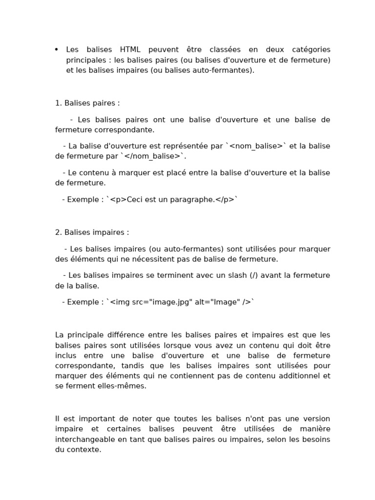 Les Balises HTML | PDF