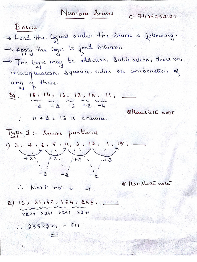 Number Series by Harshith | PDF