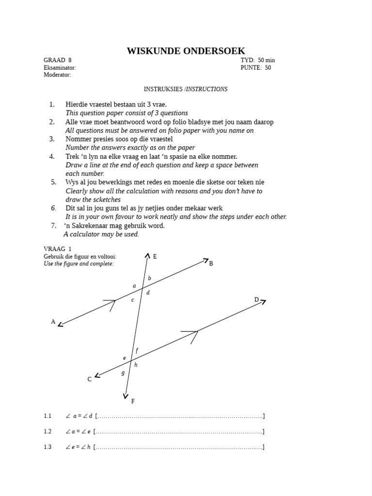 Gr 8 Investigation Geometry May | PDF