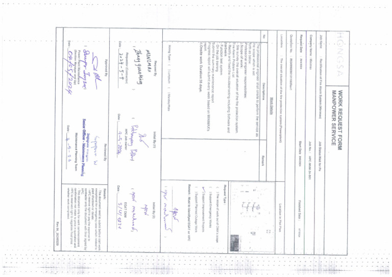HPC Add Work Request Form - Minimax - 04052024 | PDF