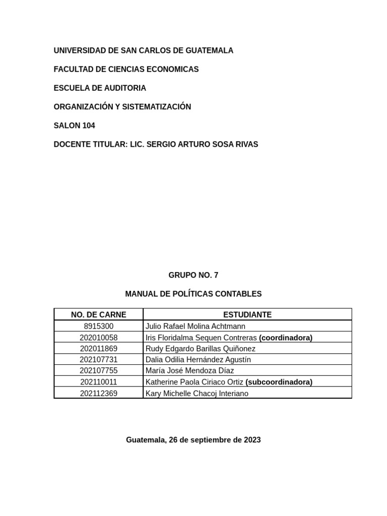 Manual Oficial Politicas Contables 1 | PDF