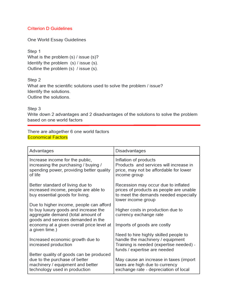 Criterion D Template | PDF