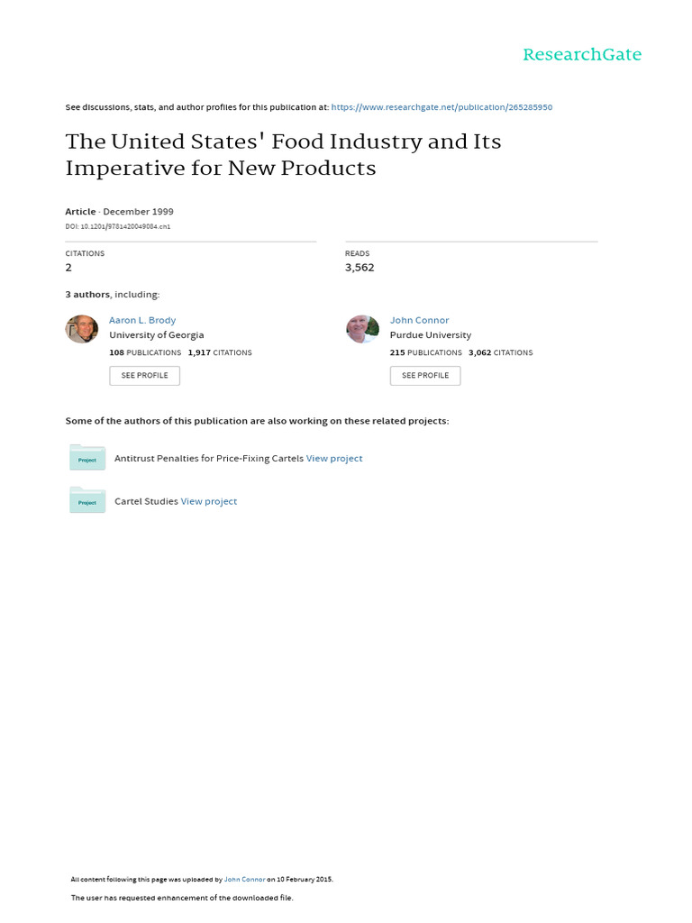 The United States Food Industry and Its Imperativ | PDF