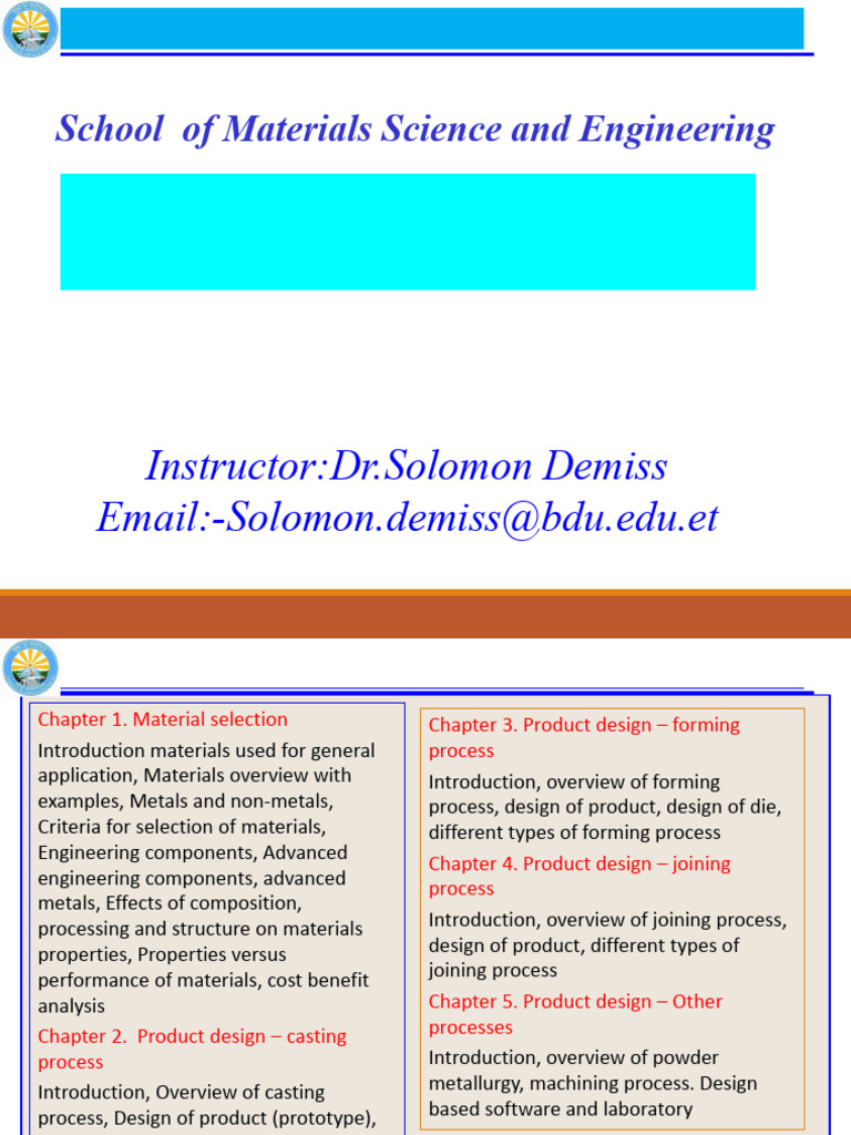 1..materals Selection and DesignCh.1 Lec. BIT | PDF