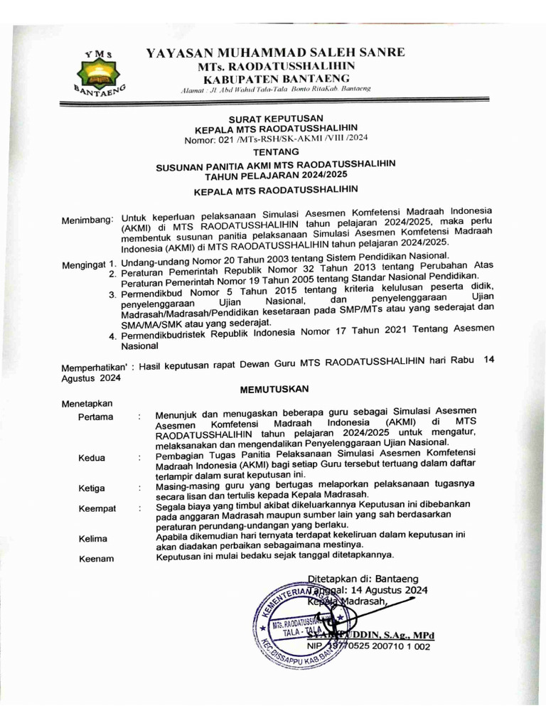 SK Akmi 2024 - 2025 | PDF