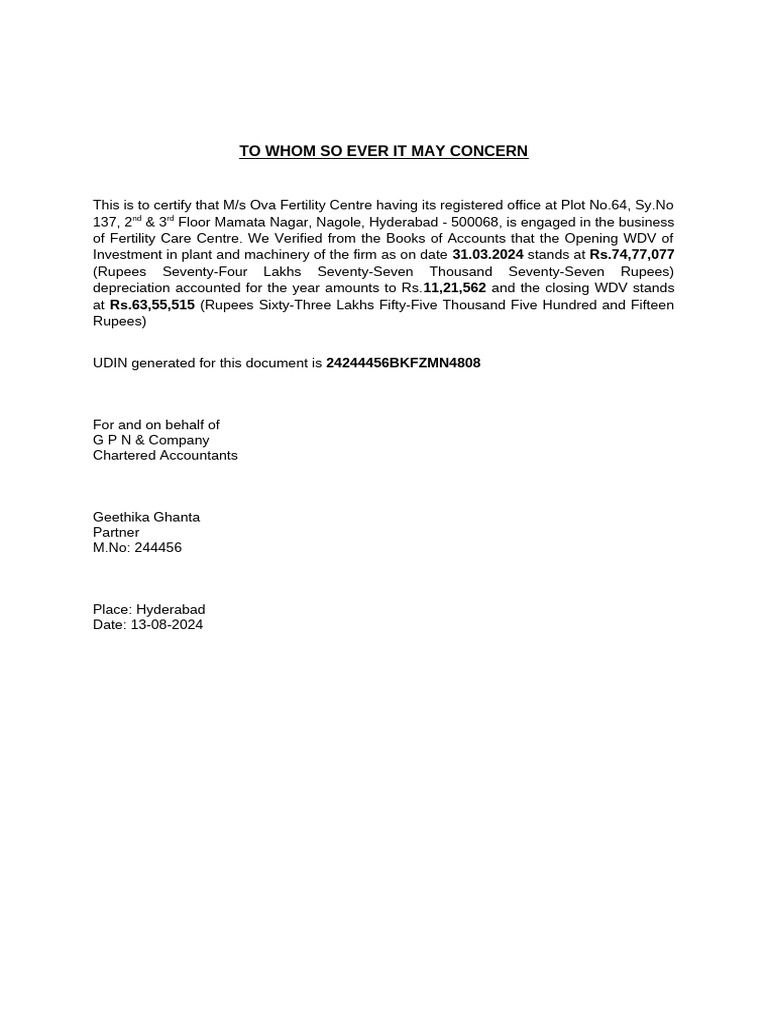 P&M Certificate | PDF