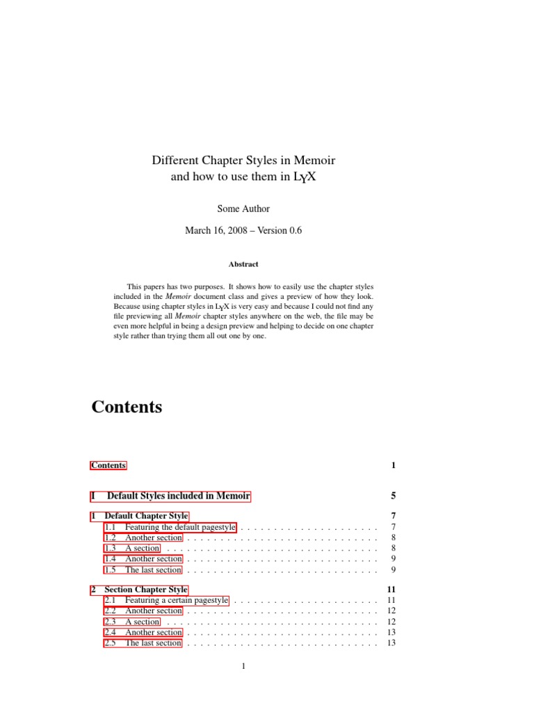 Memoir Chapter Styles | PDF | Technology & Engineering