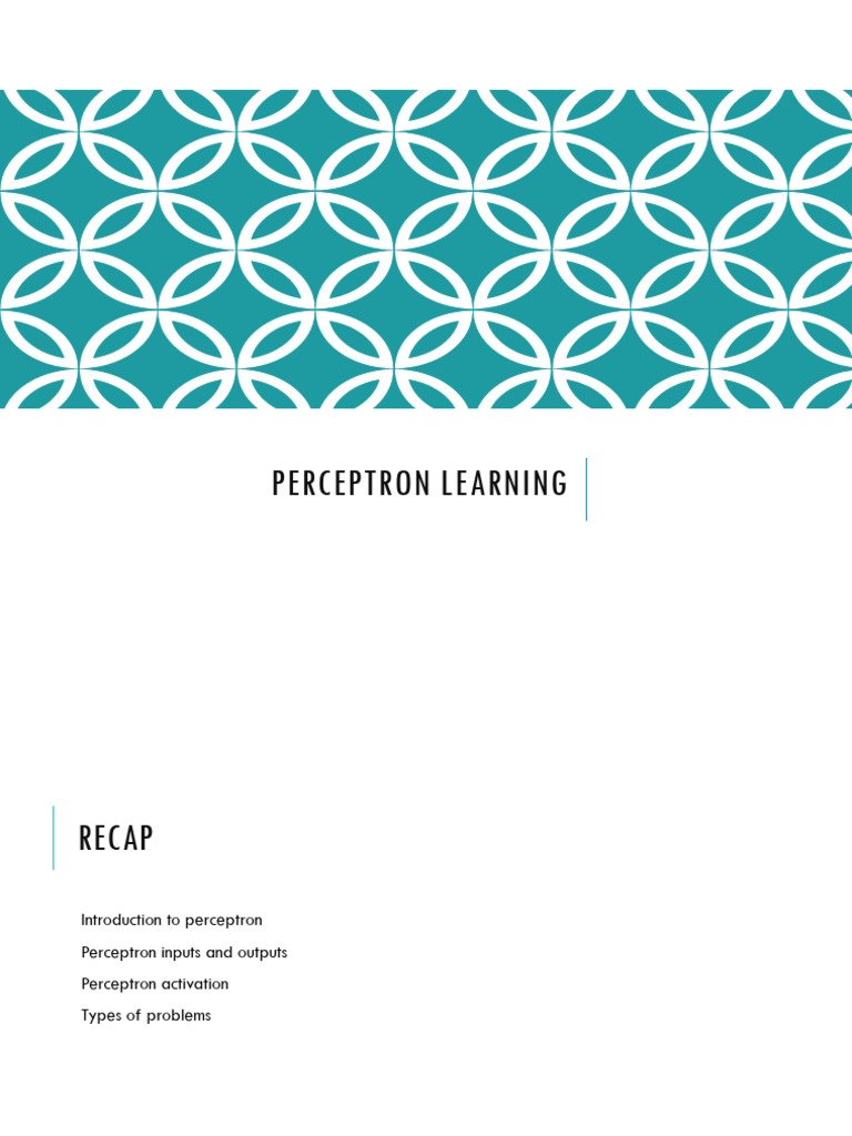Perceptron Learning | PDF