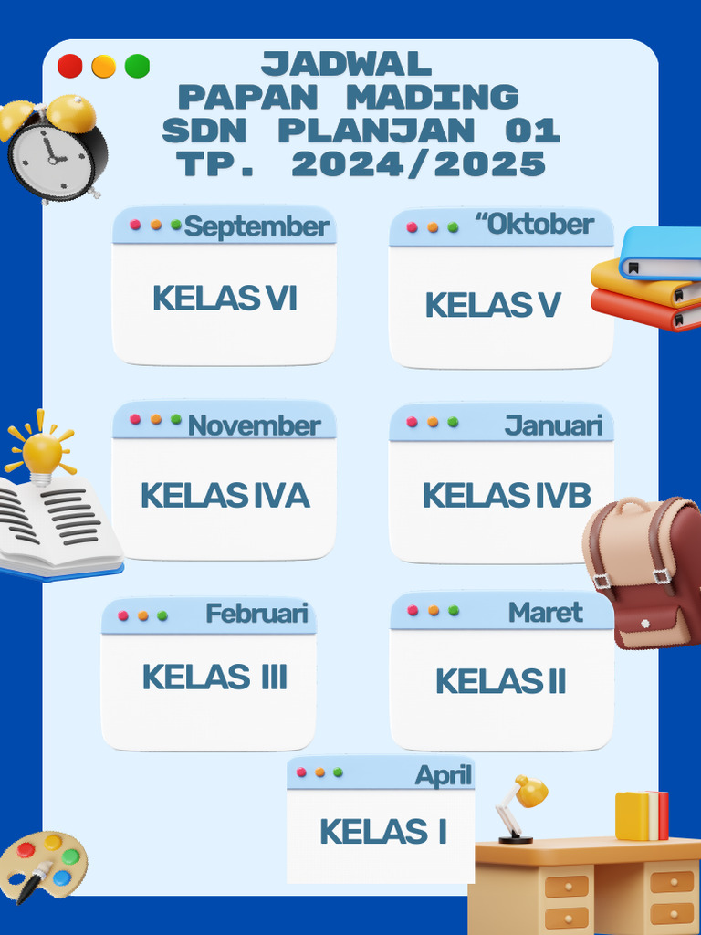 Biru 3D Poster Jadwal Mading | PDF