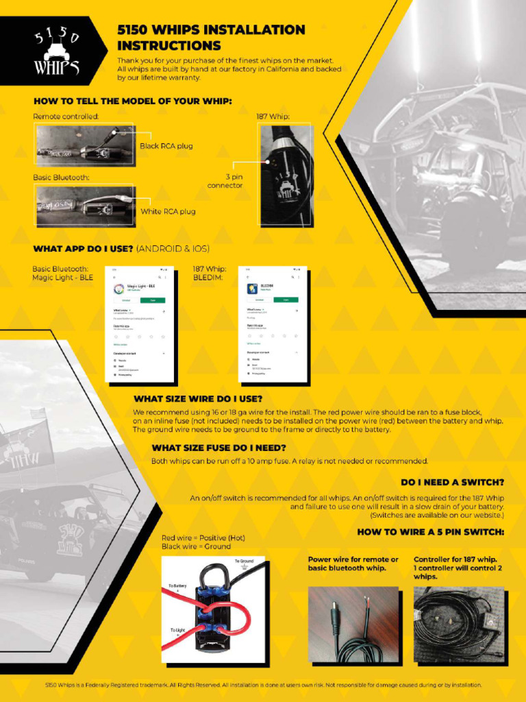 NEW - 5150 Whips Info Pamphlet | PDF