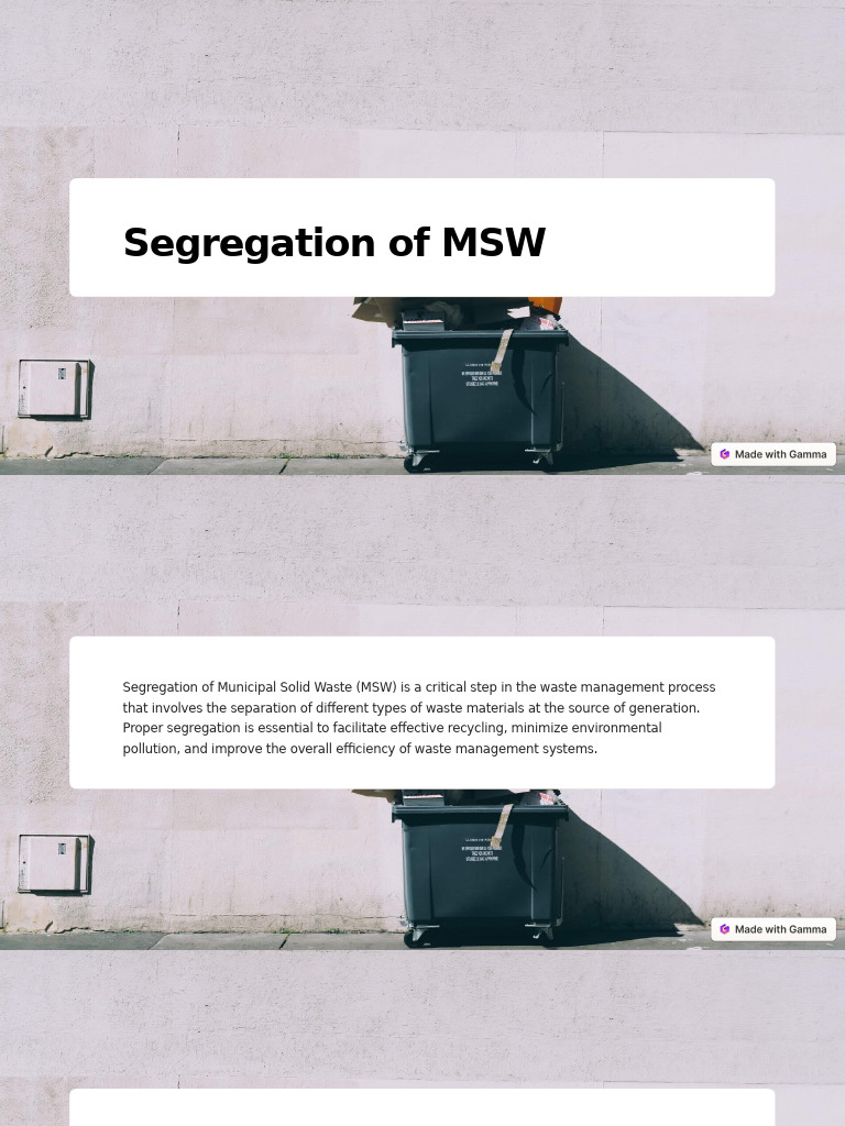 Segregation of MSW | PDF
