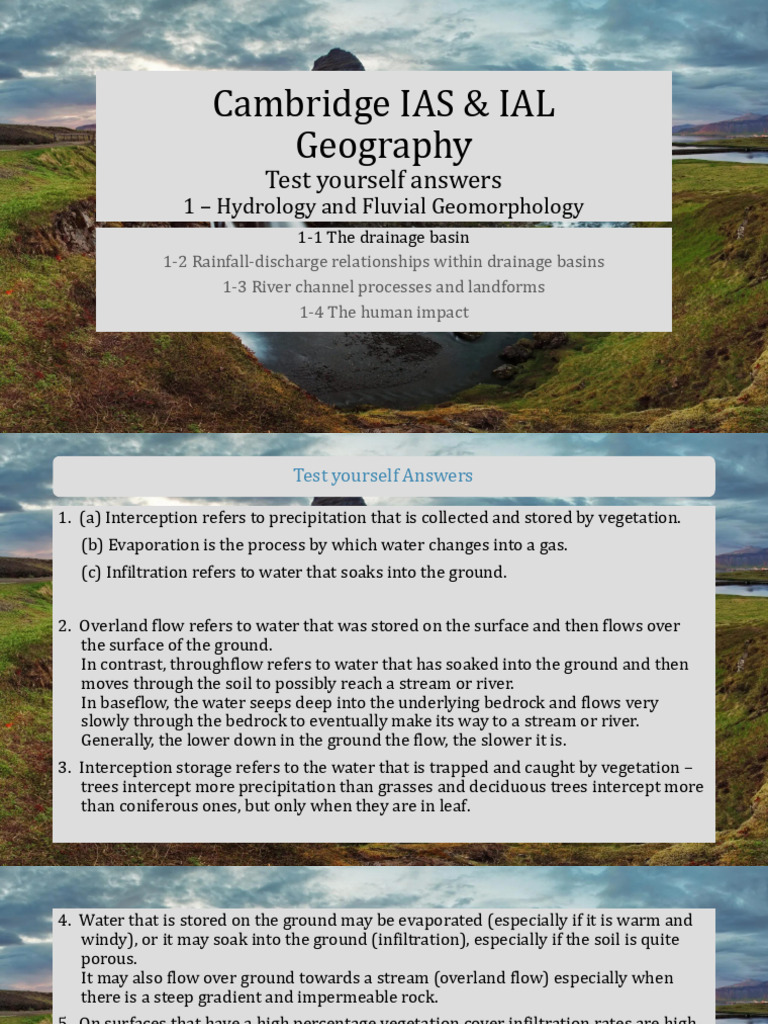 1-1-1a The Drainage Basin System Answers | PDF
