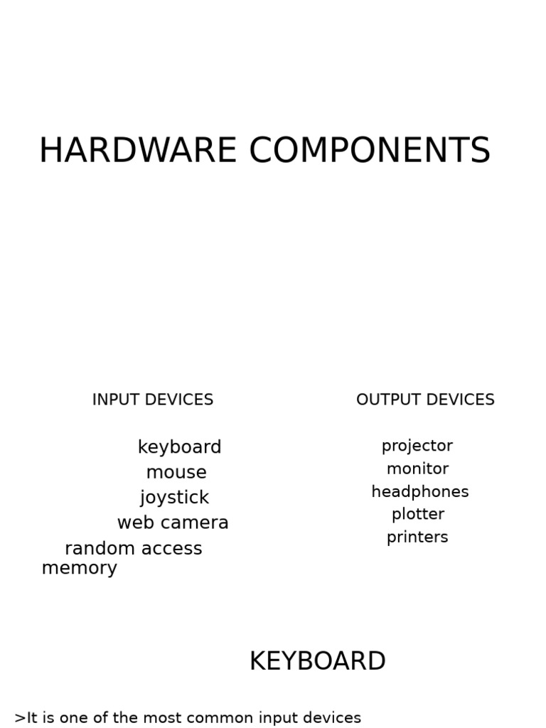 Hardware Components | PDF