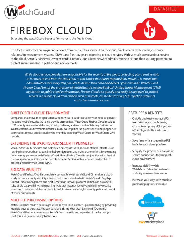 Datasheet Firebox Cloud | PDF
