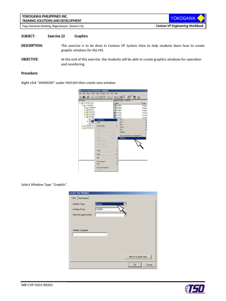 CentumVP Workbook - Exer 22 Graphics | PDF