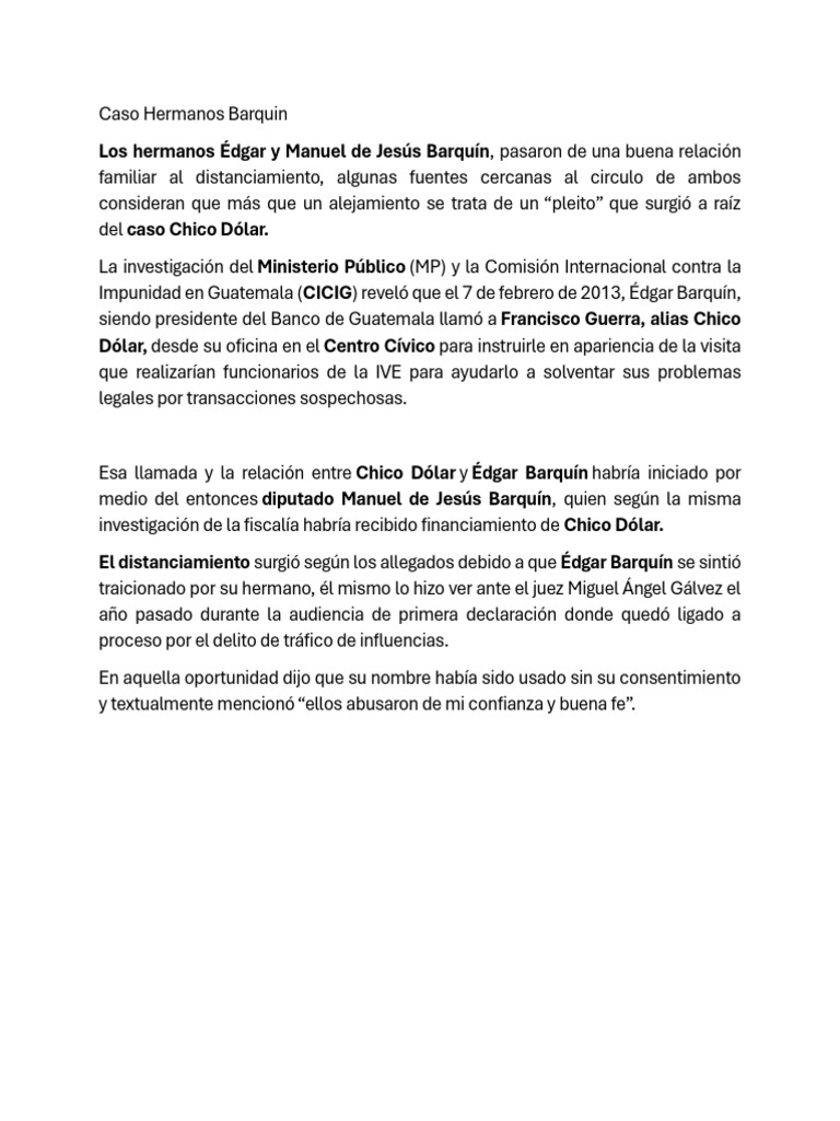 Caso Hermanos Barquin | PDF