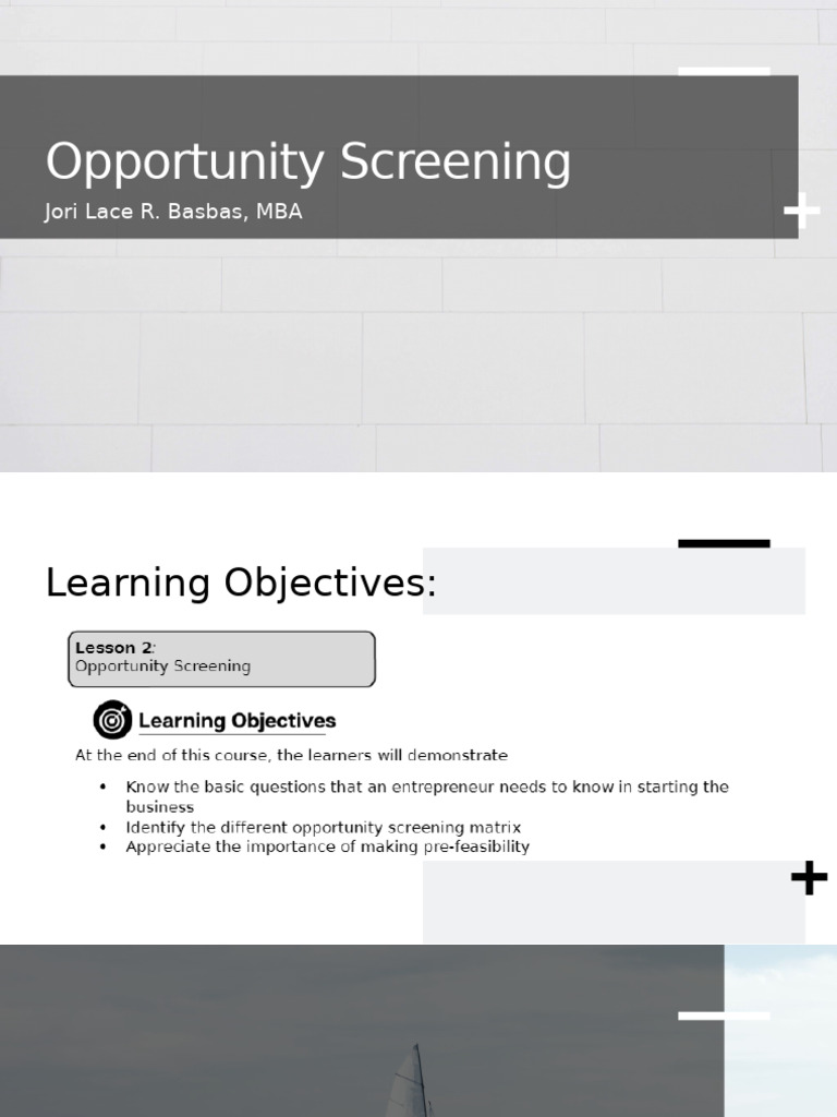 Lesson 2 To 6 Opportunity Seeking | PDF