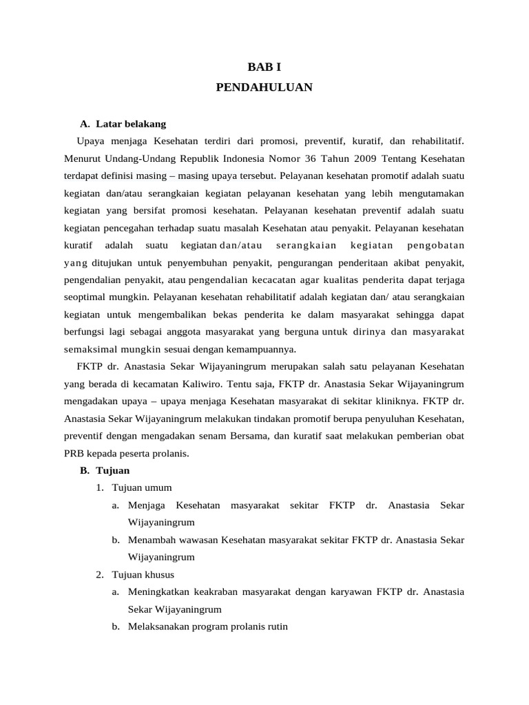 Proposal Kegiatan Prolanis | PDF