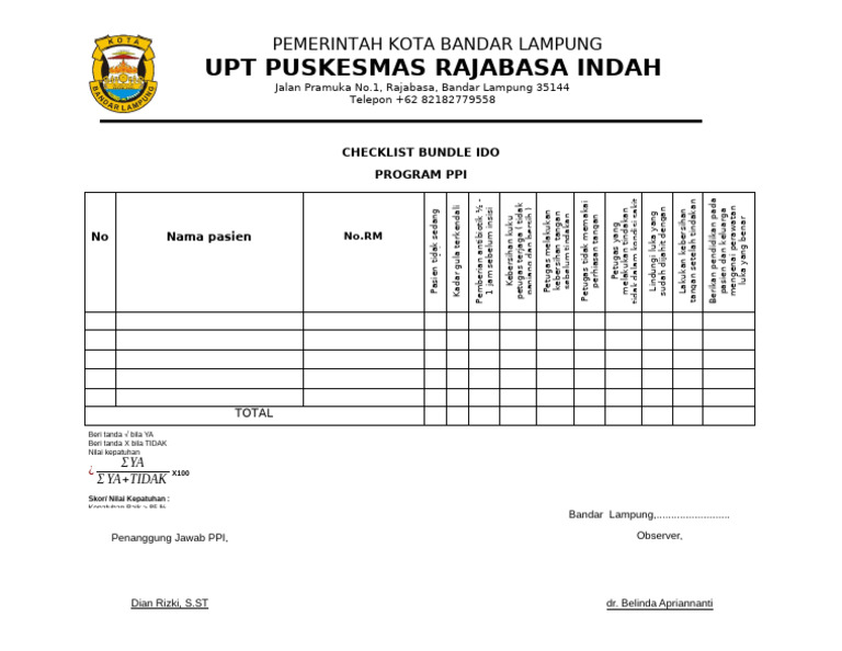 CHECKLIST BUNDLE IDO 4x RBI | PDF