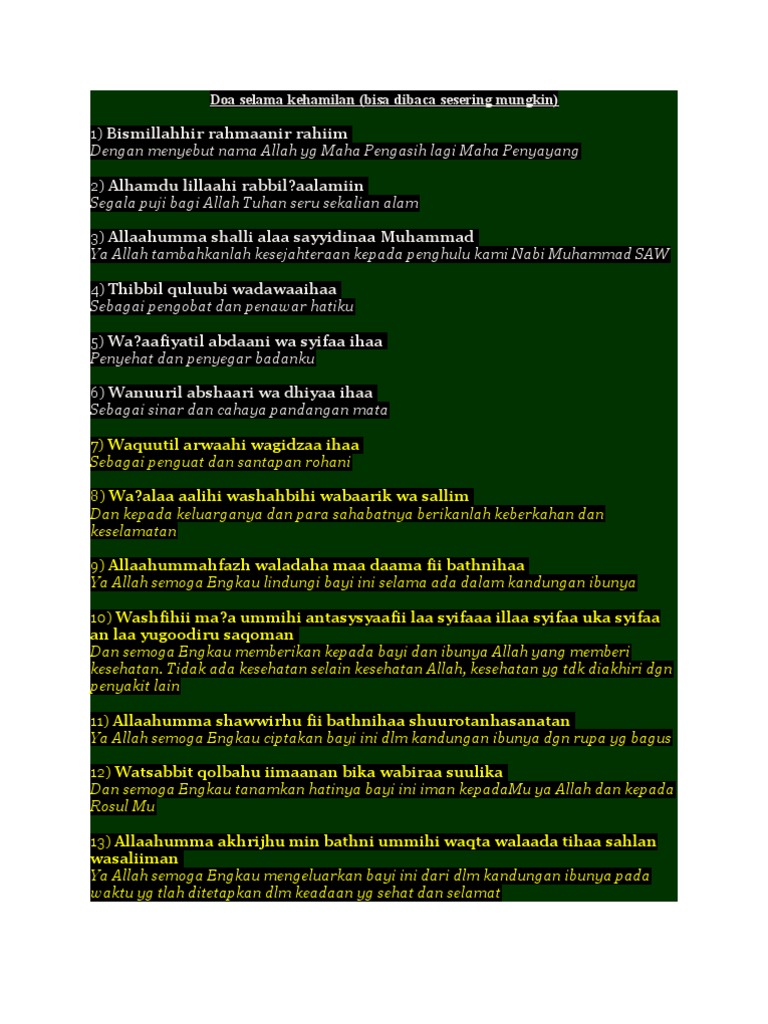 Doa dan Peniupan Ruh Janin 120 Hari | PDF | Kajian Bahasa Asing ...