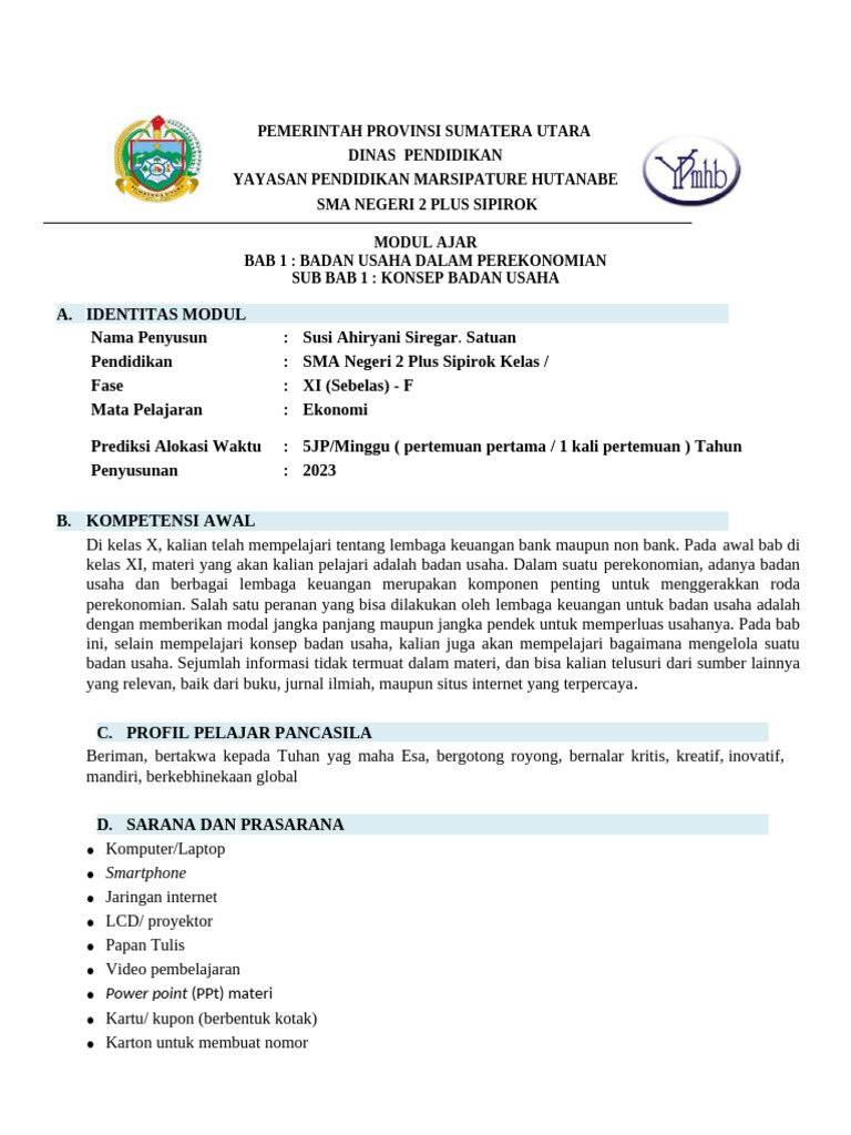 RPP Berdifferensiasi Dengan KSE 1 | PDF