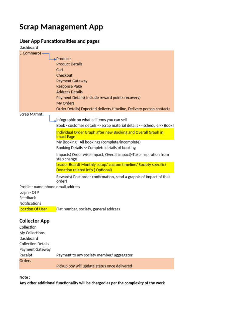 Scrap Collection App | PDF | Information Technology | Software