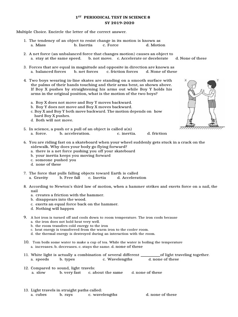 1st Quarter Exam Science 8 | PDF