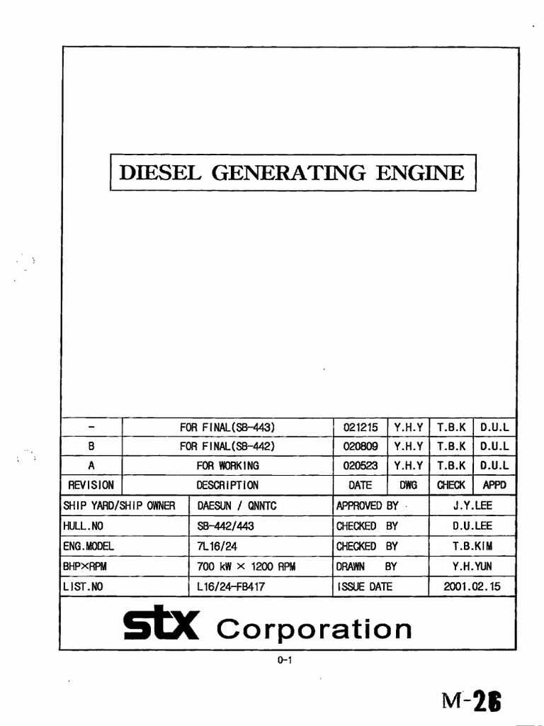 m26 Diesel Generating Engine | PDF