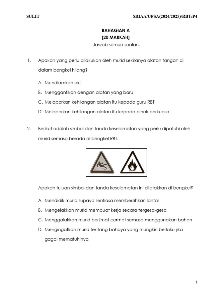 RBT Tahun 4 Upsa | PDF